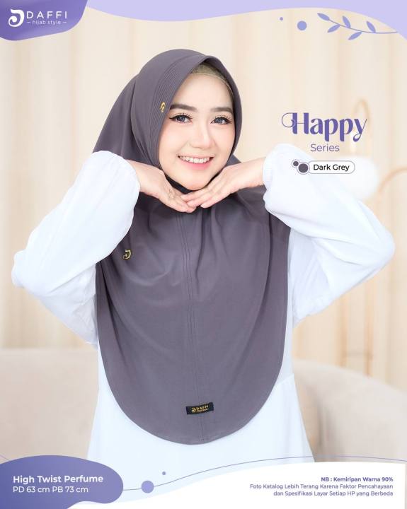 Jilbab Instan Jersey Terbaru Happy by Daffi Hijab | Lazada Indonesia