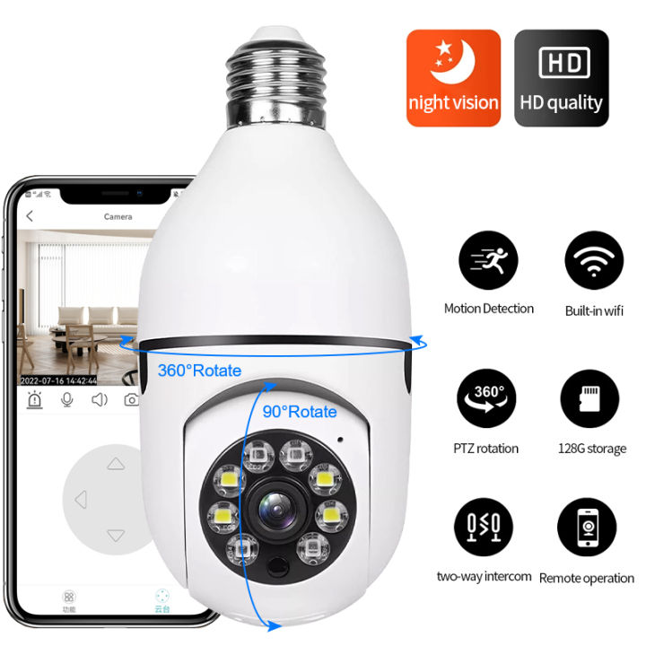 ♥【Readystock】FREE Shipping♥ V380 E27 1080P Wifi monitor light CCTV Bulb ...