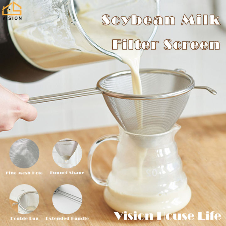 Vision 304 Stainless Steel Soybean Milk Colander Cone Juice Filter ...