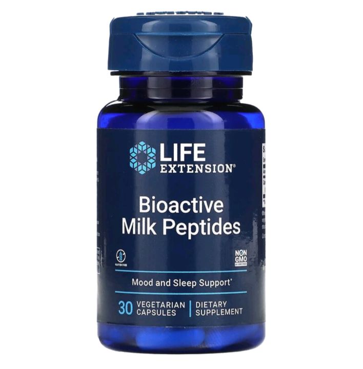 Bioactive Milk Peptides, 30 Vegetarian Capsules, Mood and Sleep Support ...