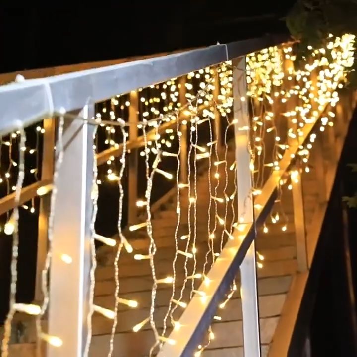 HOMEMORY Christmas Light Solar Icicle Light Fairy String Lights Eaves ...