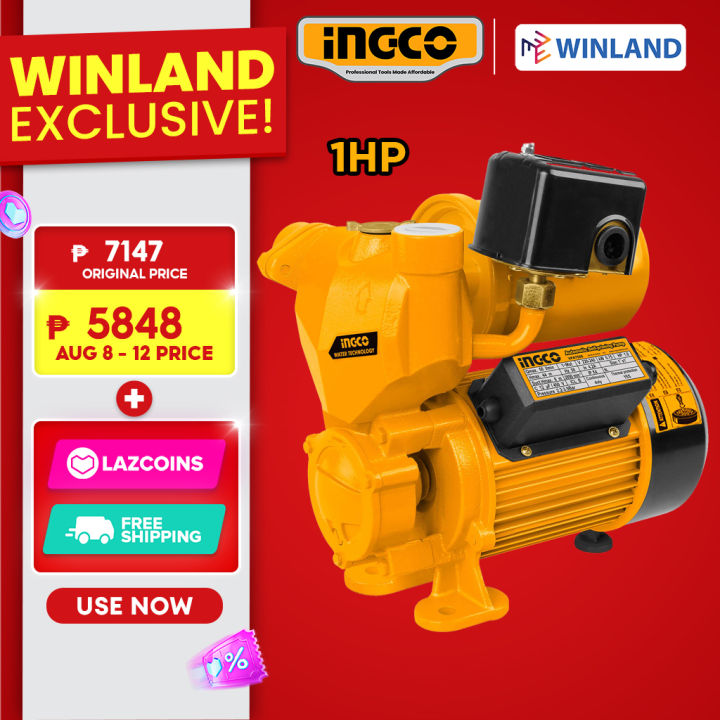 Ingco by Winland Self-Priming Peripheral Pump 1.0HP 750W VPA7505-5 ING ...