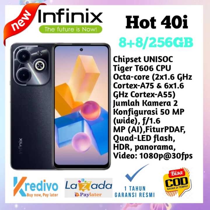 Infinix hot 40i NFC ram 16+256 GB baterai 5000 mah garansi 1 tahun ...
