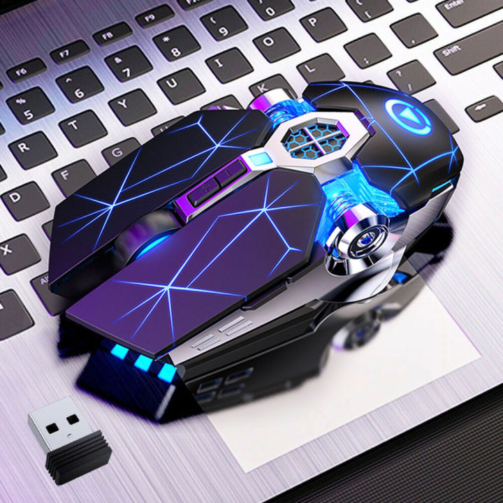 A7 Gaming Mouse Rechargeable Mute Wireless Office Mouse 2.4G USB ...
