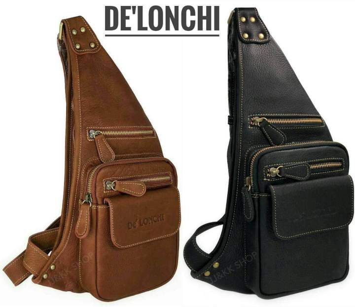 De’lonchi กระเป๋าสะพายเฉียง หนังแท้ กะเป๋าคาดอก ทรงขวดน้ำ กระเป๋าพาดบ่า ...