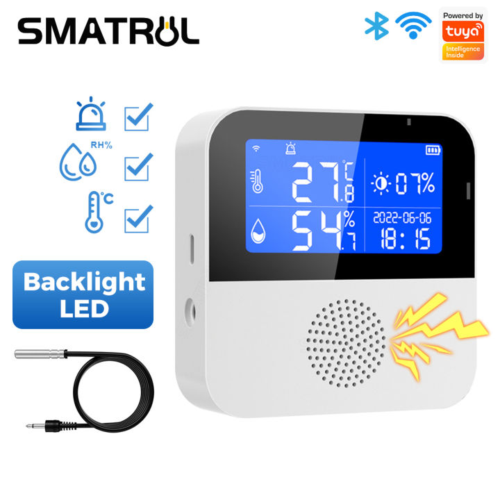 SMATRUL Tuya/Smart life Wifi Temperature Humidity Sensor Time Calendar ...
