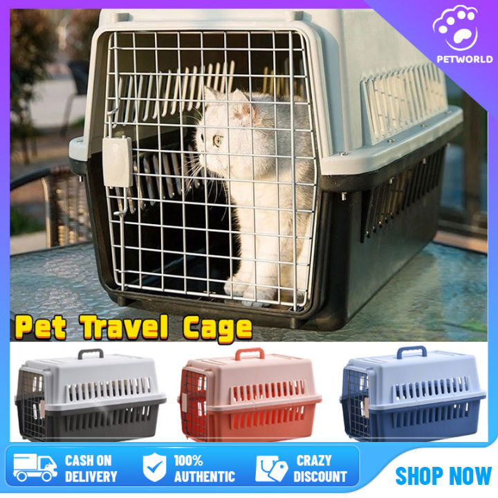 【In Stock】Pet Travel Cage Airline Approved Dog Cat Outdoor Carrier ...