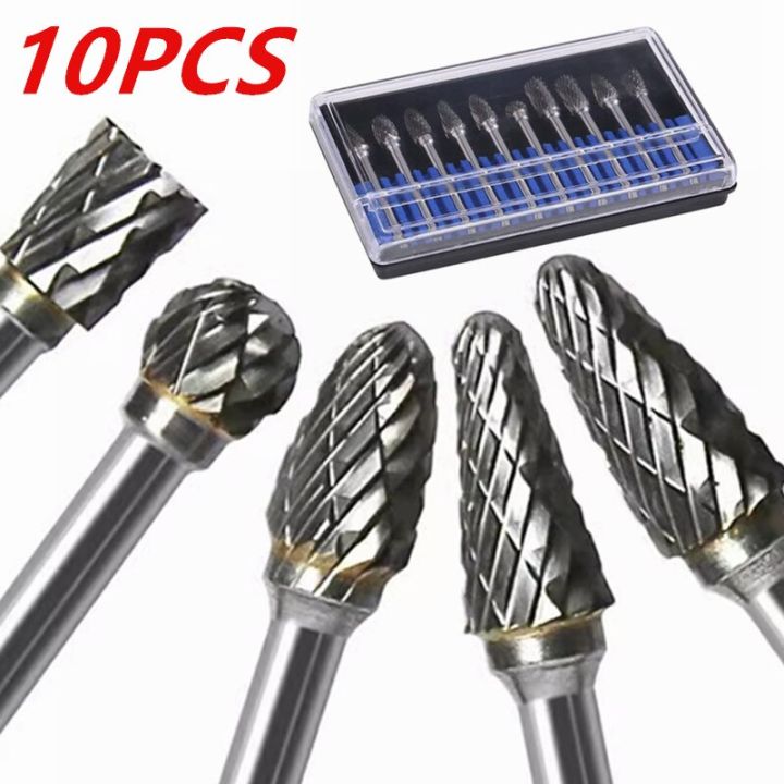 10pcs Carbide Burr Set, Hard Alloy Tungsten Steel Double Cut Rotary ...