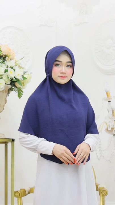 Hijab Bergo Crinkle Standar/Hijab Bergo Instan Airflow Premium L ...