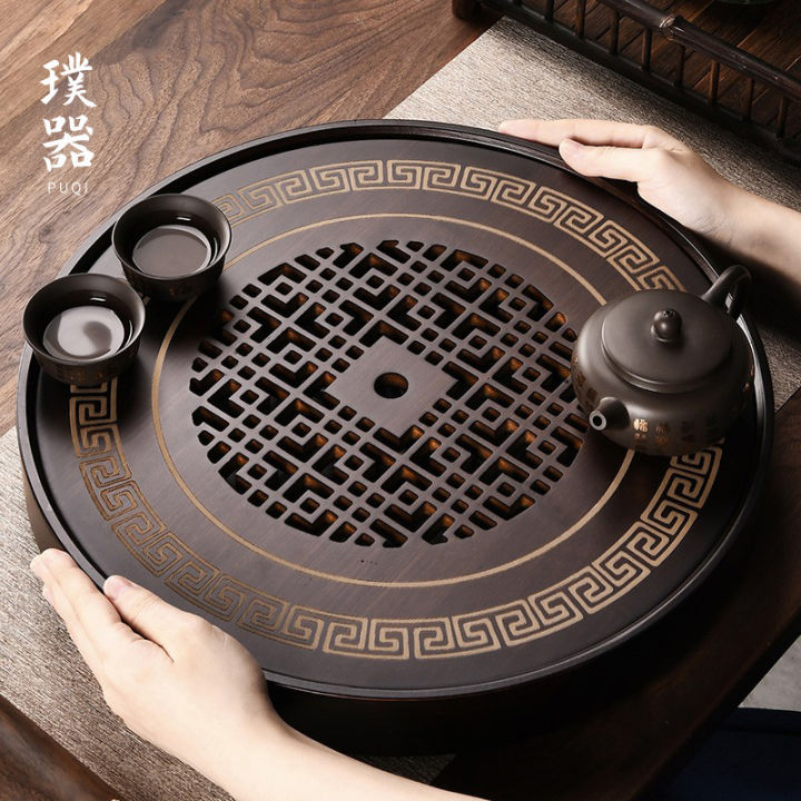 Tea Tray Household New Chinese Bamboo Simple Water Storage and Draining ...