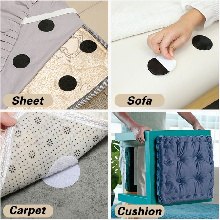 5 Pairs Bed Sheet Fixed Velcro Anti-slip Sofa Frame Cover Pad Sheets ...
