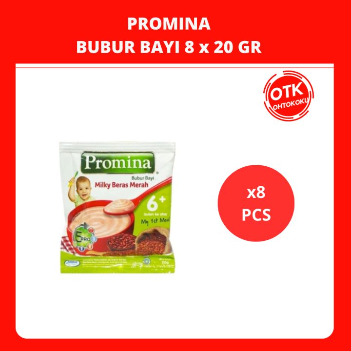 PROMINA BUBUR BAYI BERAS MERAH 6+ BULAN 20GR X8PCS | Lazada Indonesia