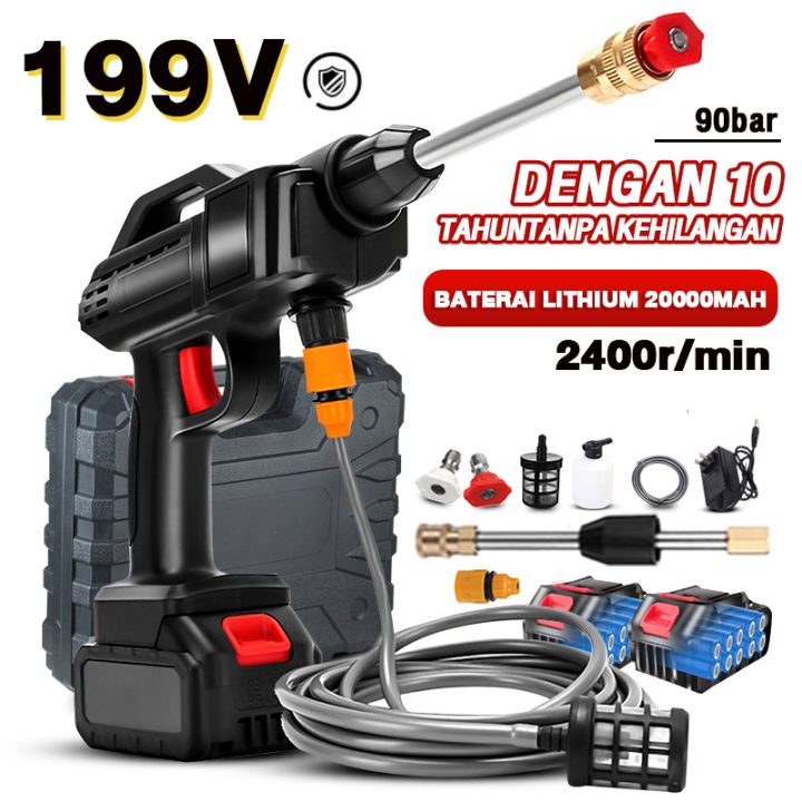 REAIM Mesin Cuci Mobil & Motor Portable 30000mAh - Jet Pencuci Tanpa ...