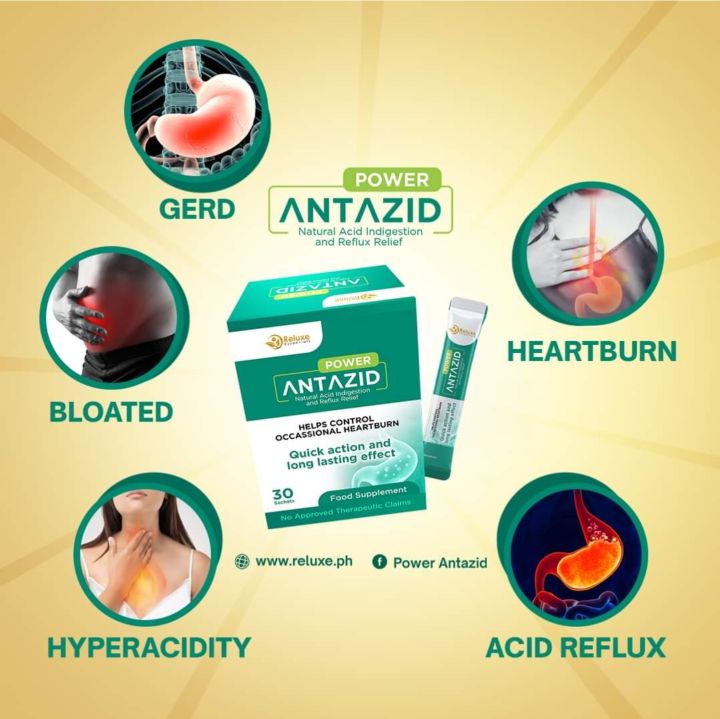 POWER ANTAZID | 1 Box - 30 Sachets | Natural Acid Indigestion and ...