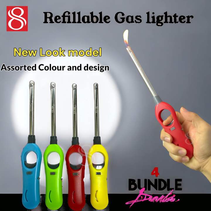 ( Bundle of 4pcs / 2pcs )refillable Long Kitchen Lighter / stove ...