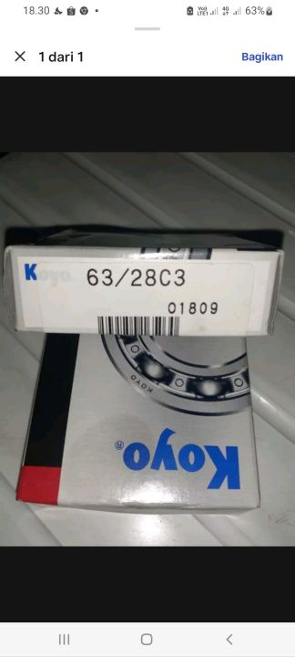 Ball bearing 63/28 C3 KOYO JAPAN | Lazada Indonesia