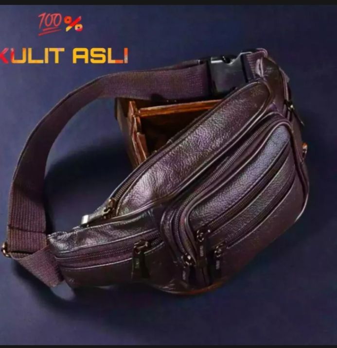Tas selempang/pinggang kulit pria import terlaris 2024 | Lazada Indonesia