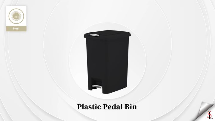 NEST DESIGN LAB Premium Plastic Trash Bin Pedal Bin Trash can with ...