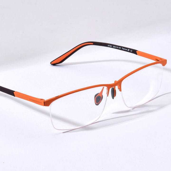 HONILLESI Titanium Glasses Frame Men 2025 New Semi-Rimless Square ...