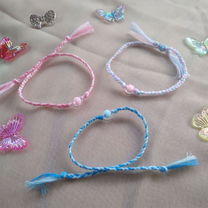 Gelang benang manik manik aesthetic/gelang benang lucuu/gelang tali ...