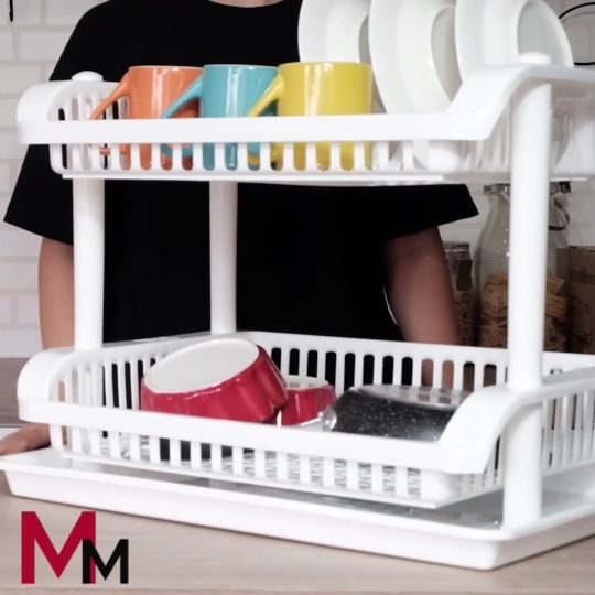 M KITCHEN ชั้นวางจาน ที่คว่ำจาน ชั้นคว่ำจาน ชั้นวางจานพลาสติก ชั้นวาง ...