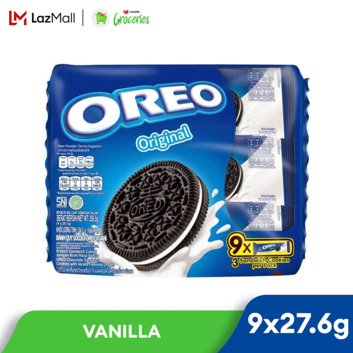 OREO Vanilla Flavored Cream Sandwich Cookie Multipack 9 x 27.6g | Lazada