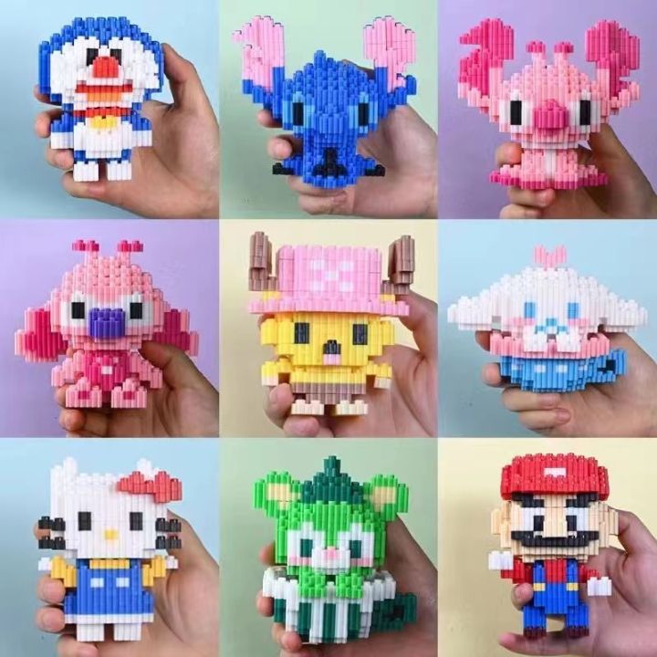 DUZ Building Blocks Cute Cartoon Mini Sanrio Cinnamoroll Kuromi Block ...