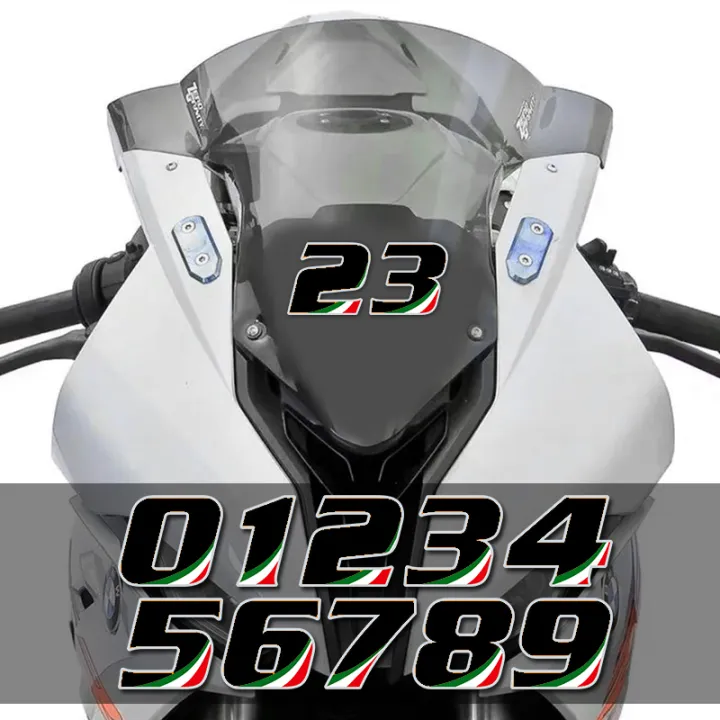 1PC Black 0123456789 Numbers Motorcycle Stickers for Fuel Tank Helmet ...