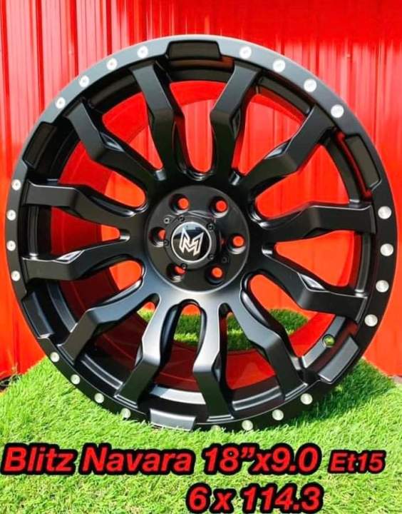 ล้อ 1 วง นาวารา navara ขอบ 18 18X9 6 รู X114 ET15 สีดำด้าน | Lazada.co.th