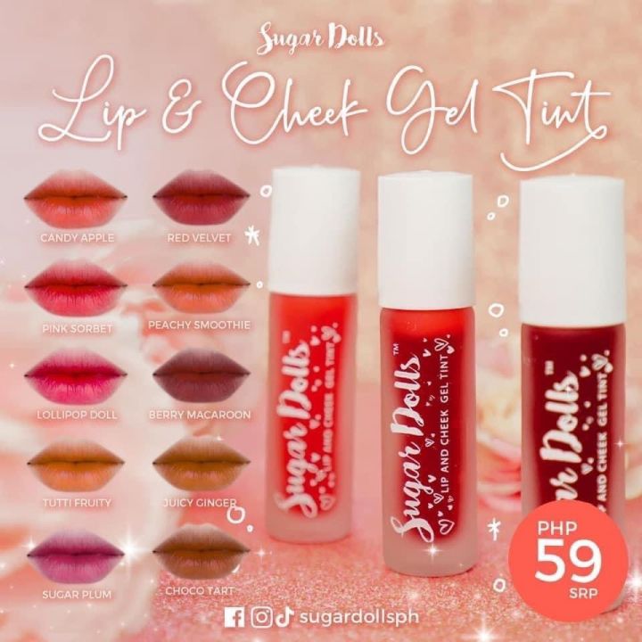 SUGAR DOLLS LIP & CHEEK GEL TINT with freebie onhand COD Cash on delivery NEW LOOK!! | Lazada PH