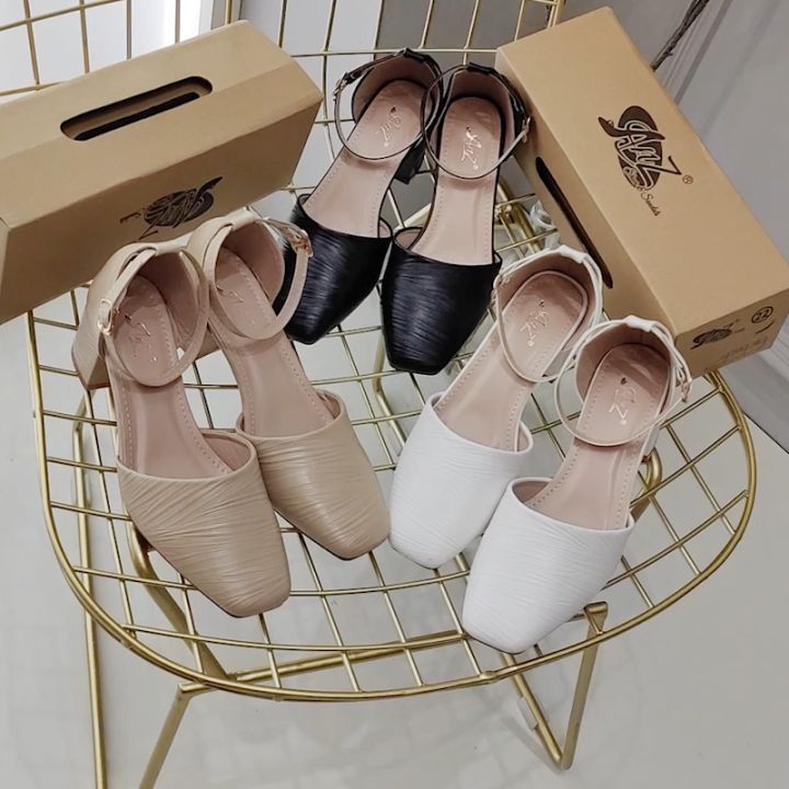 HALF COVER SQUARE TOE 2 INCH HEELS KH-240 | Lazada PH