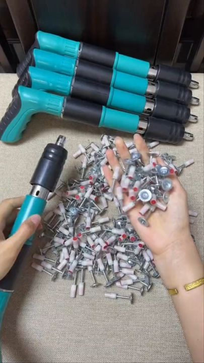 【Free 200/100/50PCS Nails】Nail Gun Manual Steel heavy duty Power Tool ...