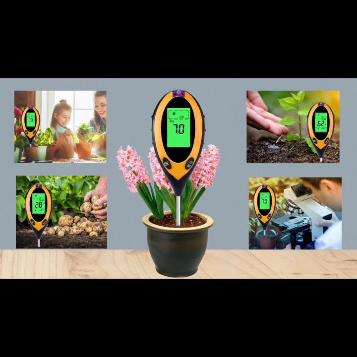 Digital 4 In 1 Soil PH Meter Moisture Monitor Temperature Sunlight ...
