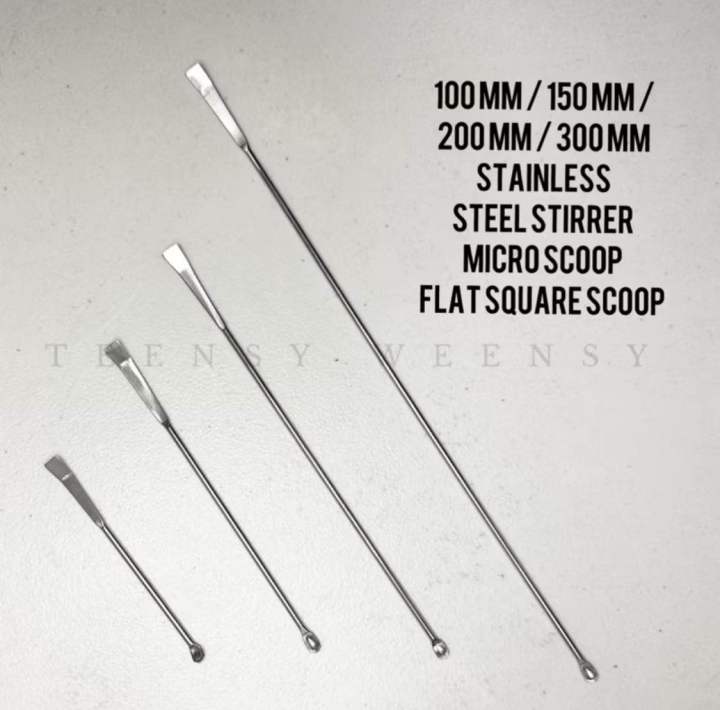 100mm 150mm 200mm 300mm Stainless Steel Lab Spatula Micro Scoop Set ...