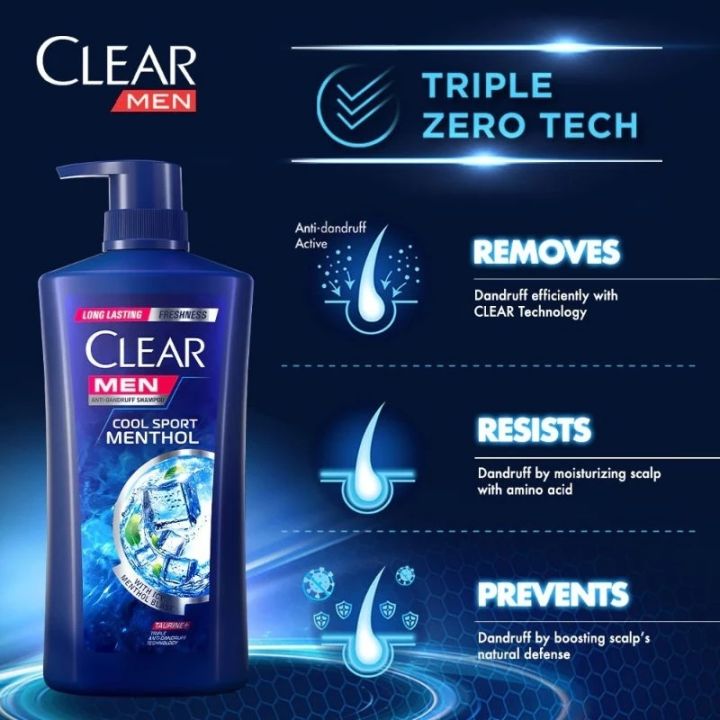 ready stock :; clear sports cool menthol anti dandruff shampoo 450ml ...