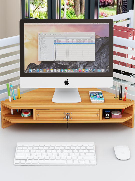 Modern Minimalist Desktop Computer Riser Stand Office Desk Storage ...