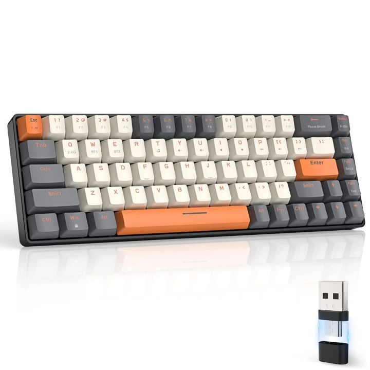 60% Wireless Mechanical Keyboard Bluetooth Dual Mode Hot-Swappable Mini ...