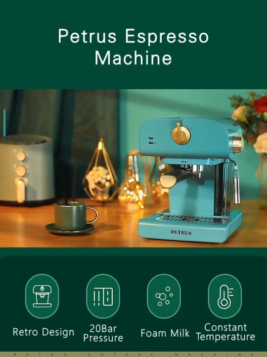 Petrus Coffee Machine Semi-automatic Espresso Coffee Maker 20 Bar With ...