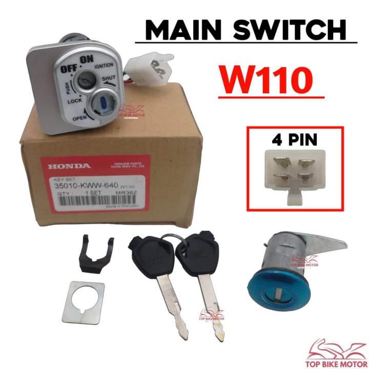 HONDA WAVE110 W110 DASH110 DASH V1 DASH 110 MAIN SWITCH SET KUNCI SUIS SET KEY SET | Lazada