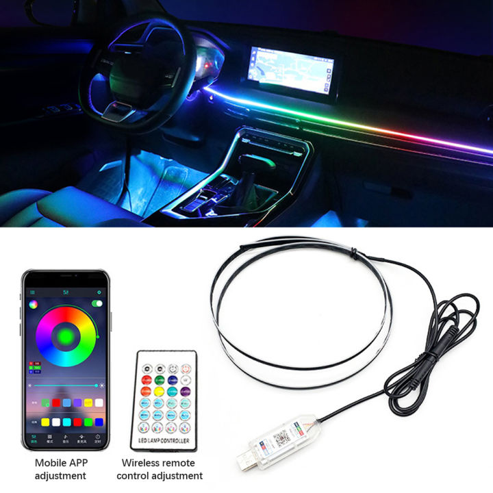 BETOP 110cm Car Ambient Lights USB APP Control Remote LED Interior RGB ...