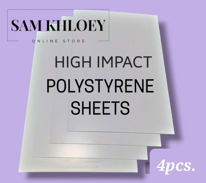PLA PLATE / HIGH IMPACT POLYSTYRENE SHEET .5mm/1mm 4pcs. size A4 ...