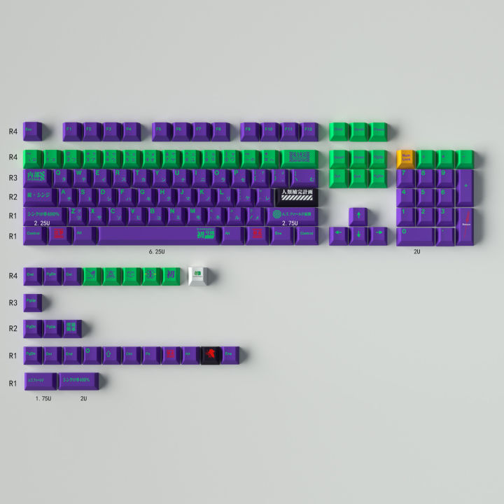 【Keycap Only】GMK Eva keycaps 130 Keys Cherry Profile PBT Five-Sided ...