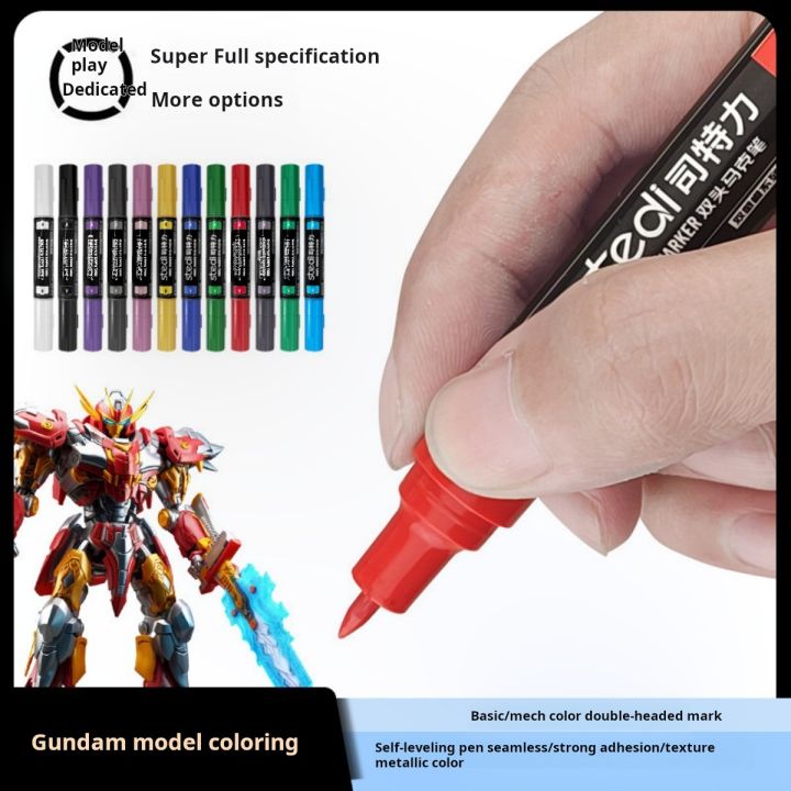 Stedi 12pcs Dual Brush Water Based Marker Pen Set for Gundam Gunpla GK ...