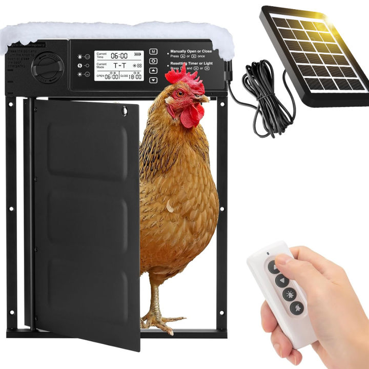 Automatic Chicken Coop Door Solar Powered, Pivot Chicken Door with ...