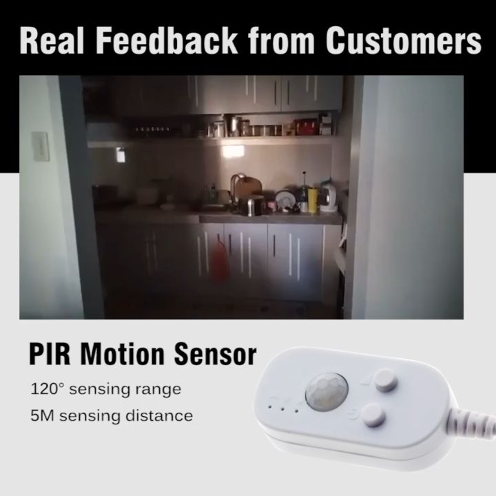 1-3M Smart 2835 PIR Sensor Light with 5V Battery Box USB Wardrobe ...