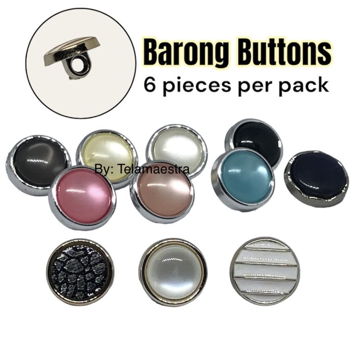 [6pcs] Barong Buttons with Silver / Gold Rim | Lazada PH