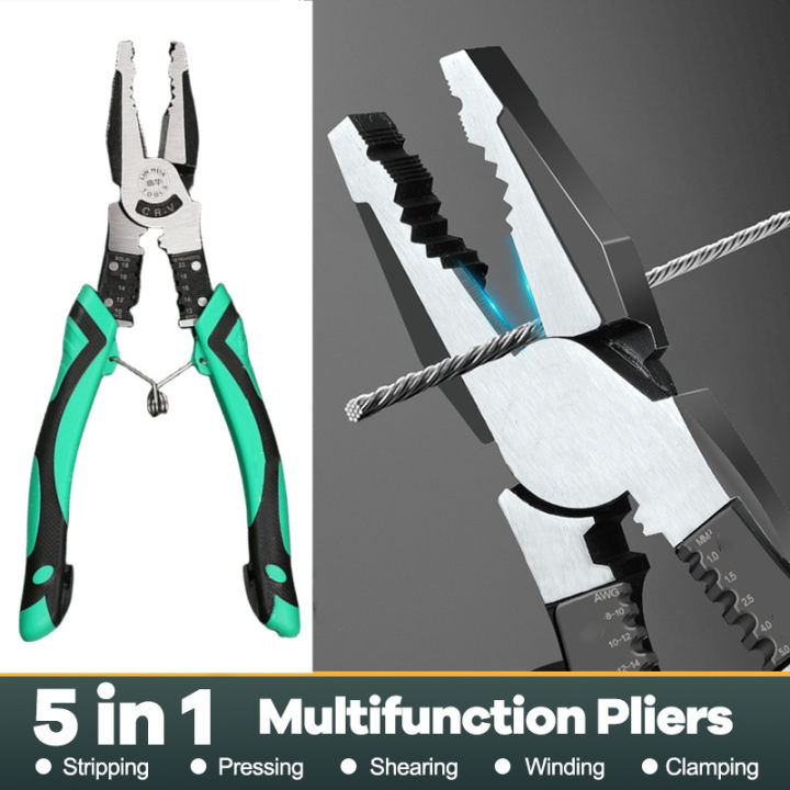 Multifunction combination pliers 5 in 1 heavy duty wire cutters | Lazada PH