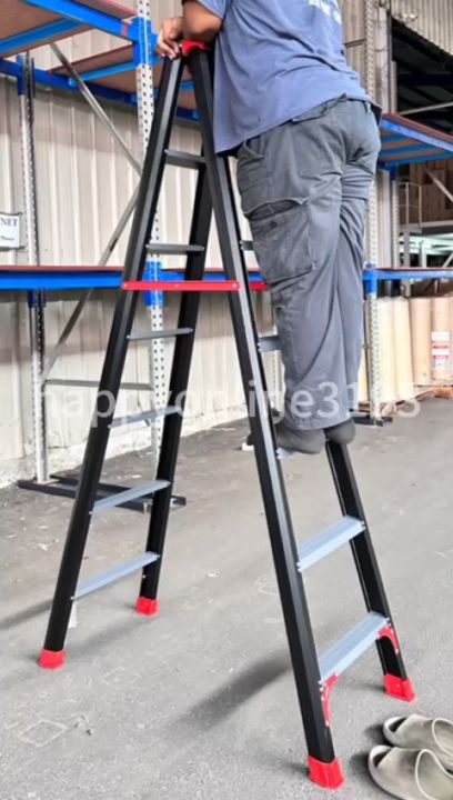 Danmi Heavy Duty Black Aluminium Double Sided Ladder 4/5/6/7/8/9/10 ...