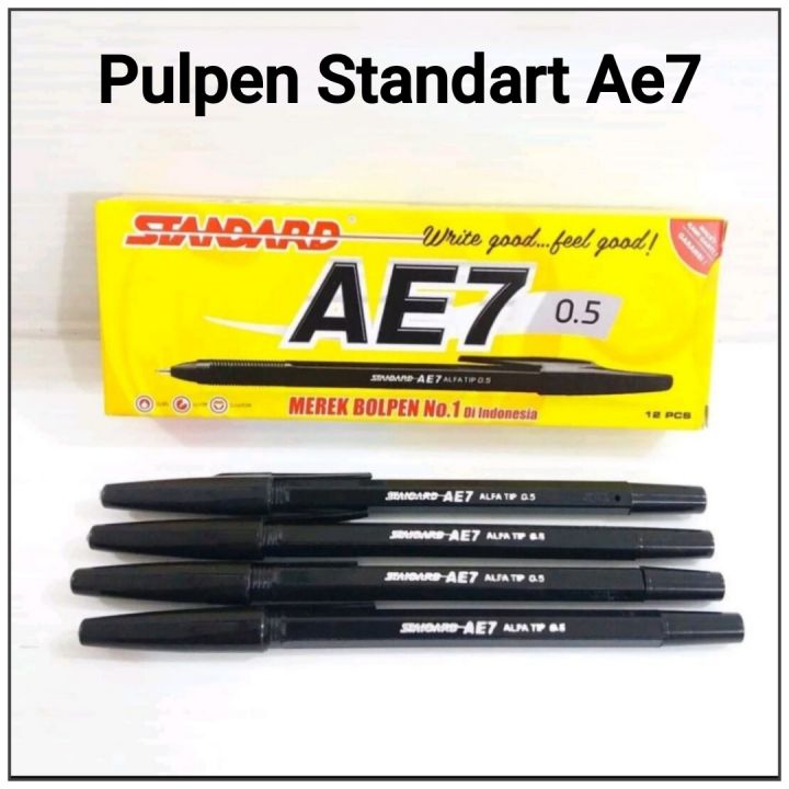 1 Pak Pulpen Standard Ae7 Hitam Isi 12 Pcs | Lazada Indonesia
