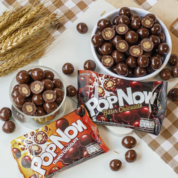 ลอตเต้ ป๊อปนาว ช็อกโกแลตสอดไส้ธัญพืชอบกรอบ Lotte Pop Now Chocolate With ...